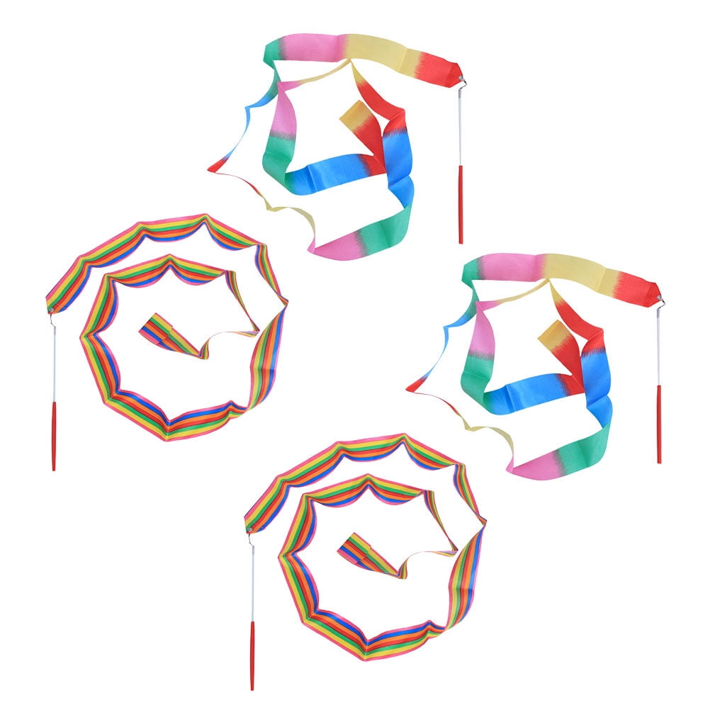 Oraceous 4pcs 2m Colorful Rhythmic Gymnastics Ribbon Dancing Gymnastics ...