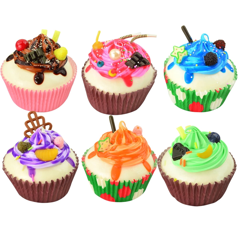 Oraceous 6pcs Artificial Cupcakes Cupcake Models Cupcake Photo Props ...