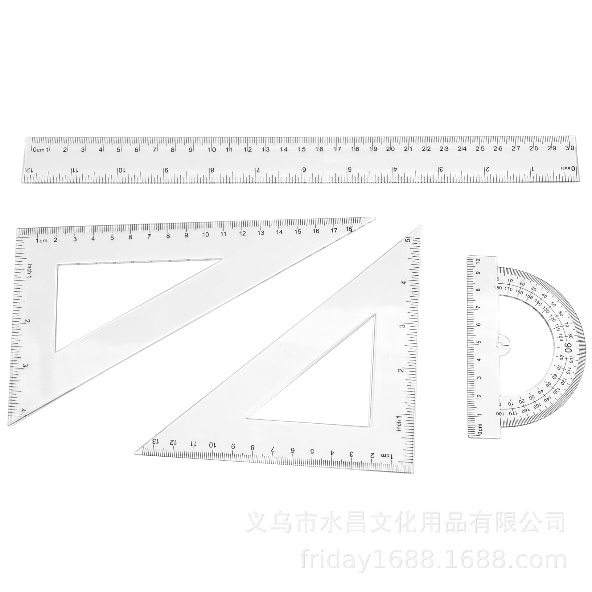 Oraceous 8pcs Clear Geometry Ruler Set Transparent Plastic Rulers For ...