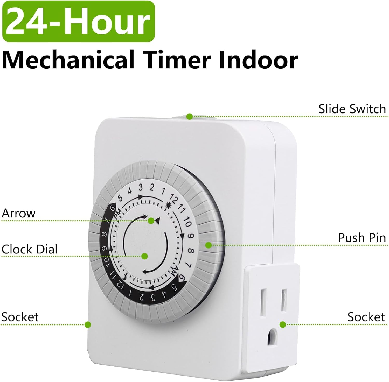 Masteelf Convenient Repeating Timer Switch for Pool Outdoor Wall Electrical Outlets Daily Timer ...