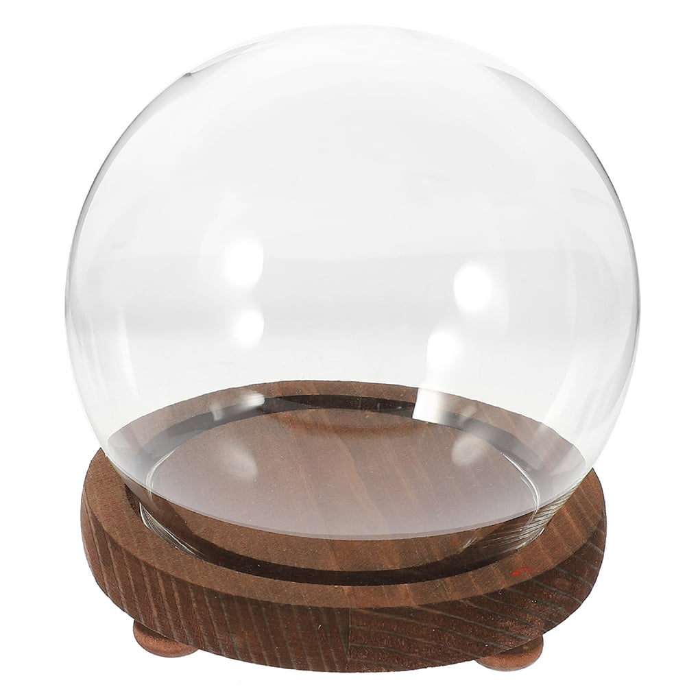 Oraceous Glass Cloche Ball Jar Round Tabletop Display Dome Case With ...