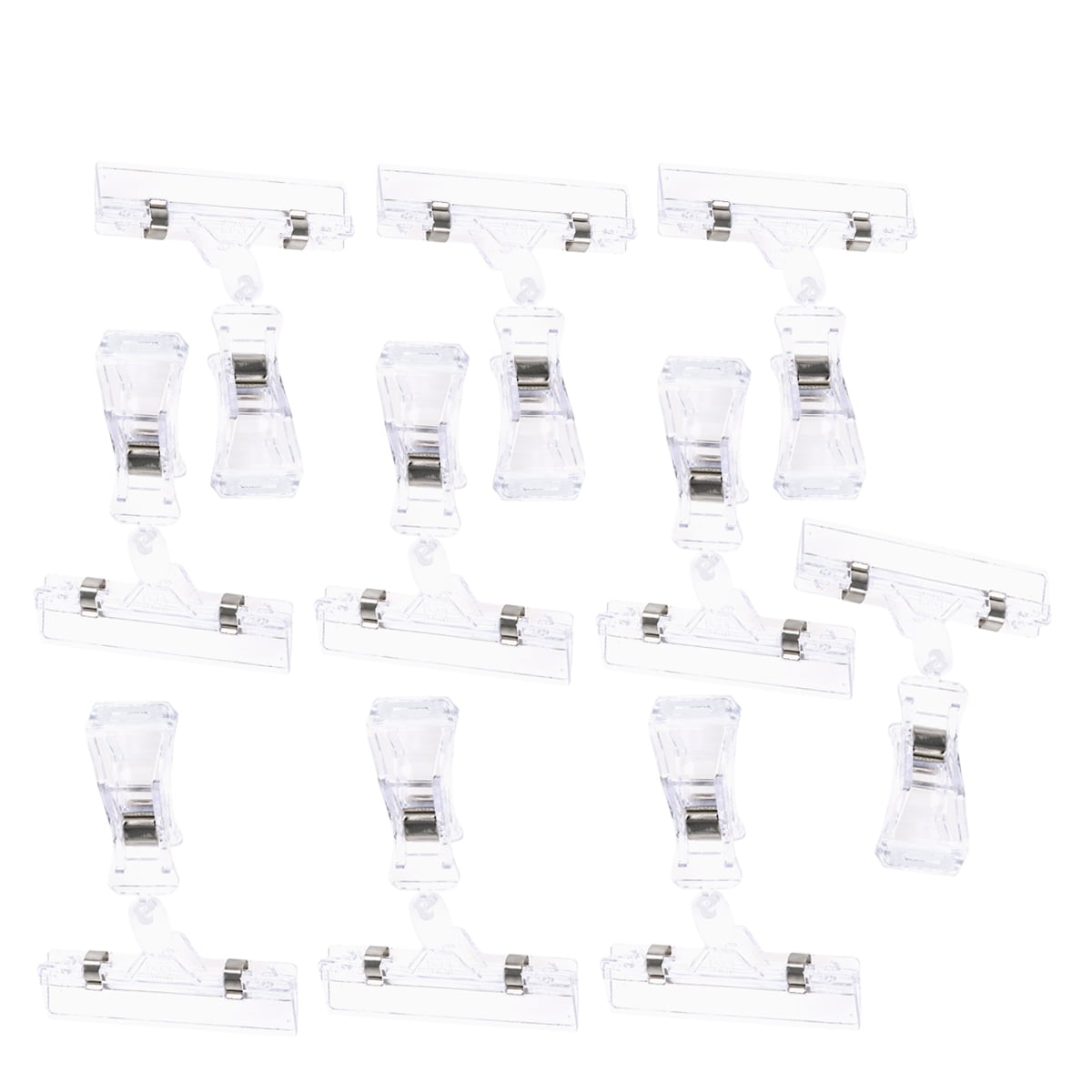 Oraceous Label Clips Double Display Clips 10Pcs, Transparent Sign Clips ...