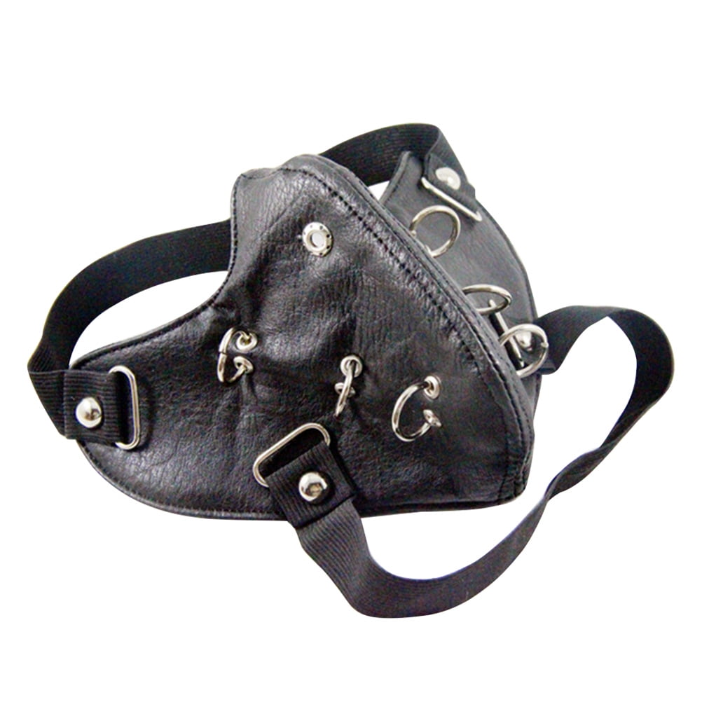 Oraceous Leather Personality Punk Mask Rivet Mask Motorcycle Helmet for ...