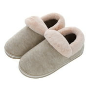 Ecetana Women's Fuzzy Memory Foam Closed Back Slippers Faux Fur Lined House Shoes - Walmart.com