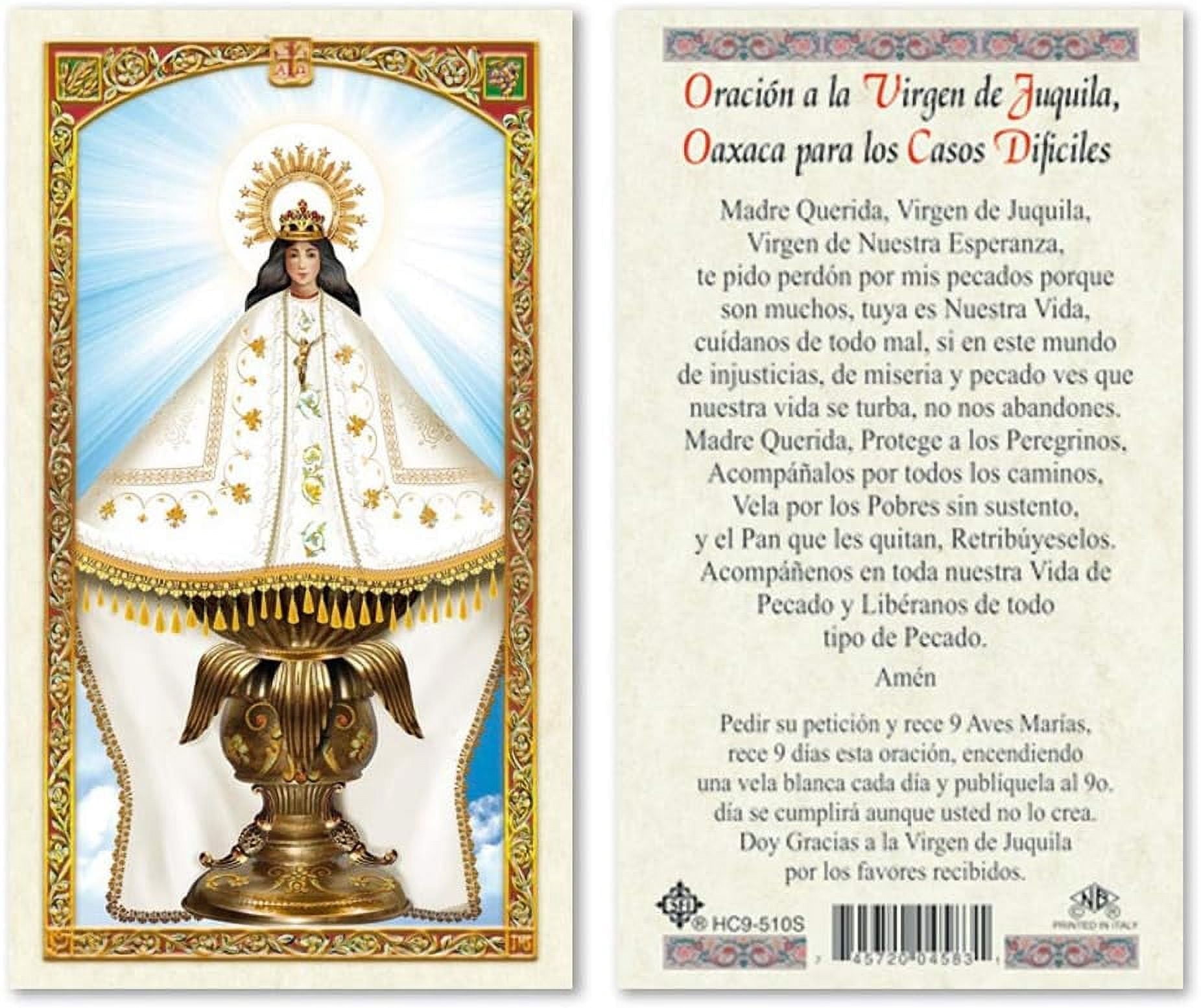 Oracion a La Virgen de Juquila Laminated Prayer Cards - Pack of 25 ...