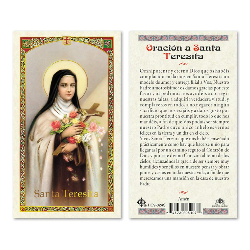 Oracion a Santa Teresita Laminated Prayer Cards - Pack of 25- in ...