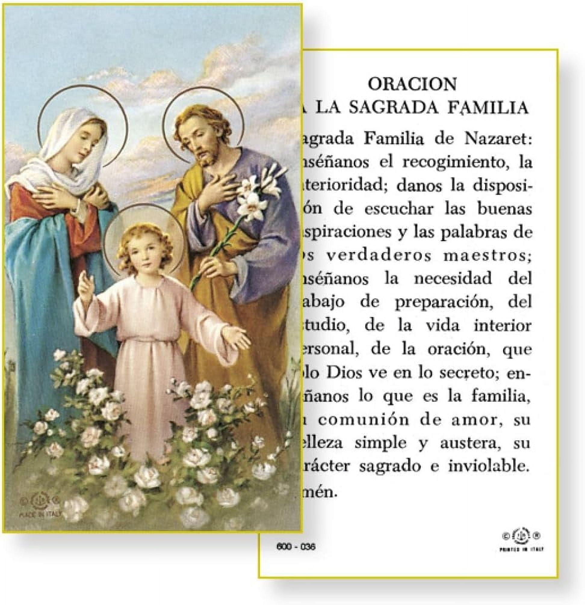 Oracion a la Sagrada Familia, Paquete de 100 Estampas Sagradas de Papel - Walmart.com