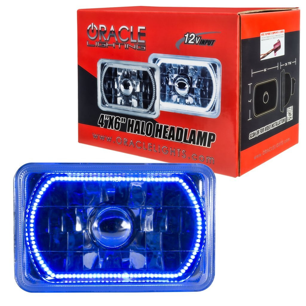 Oracle Lighting Pre-Installed 4X6" H4651/H4656 Sealed Beam Halo - Blue ...