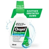 Orajel 2X Medicated Gum Pain Rinse, Oral Pain Relief, Alcohol Free ...