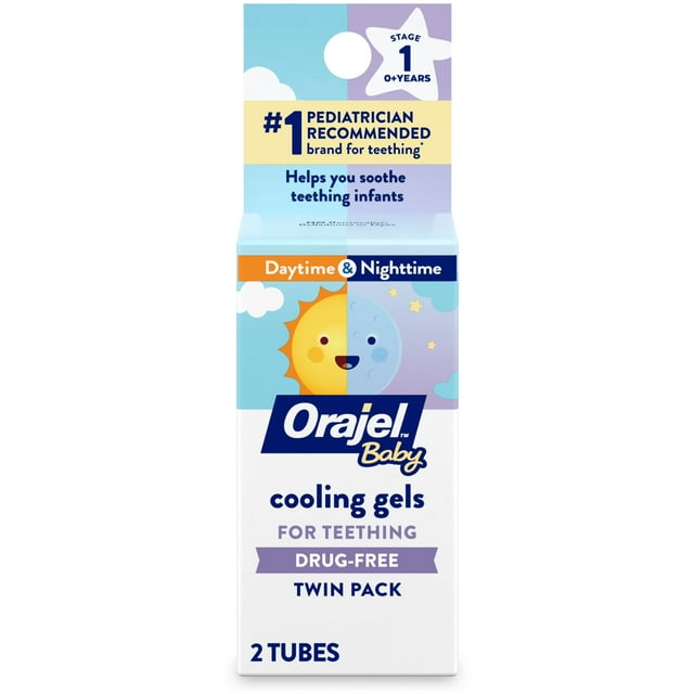 Orajel Baby Teething Cooling Gels, Drug-Free Relief for Painful Gums ...