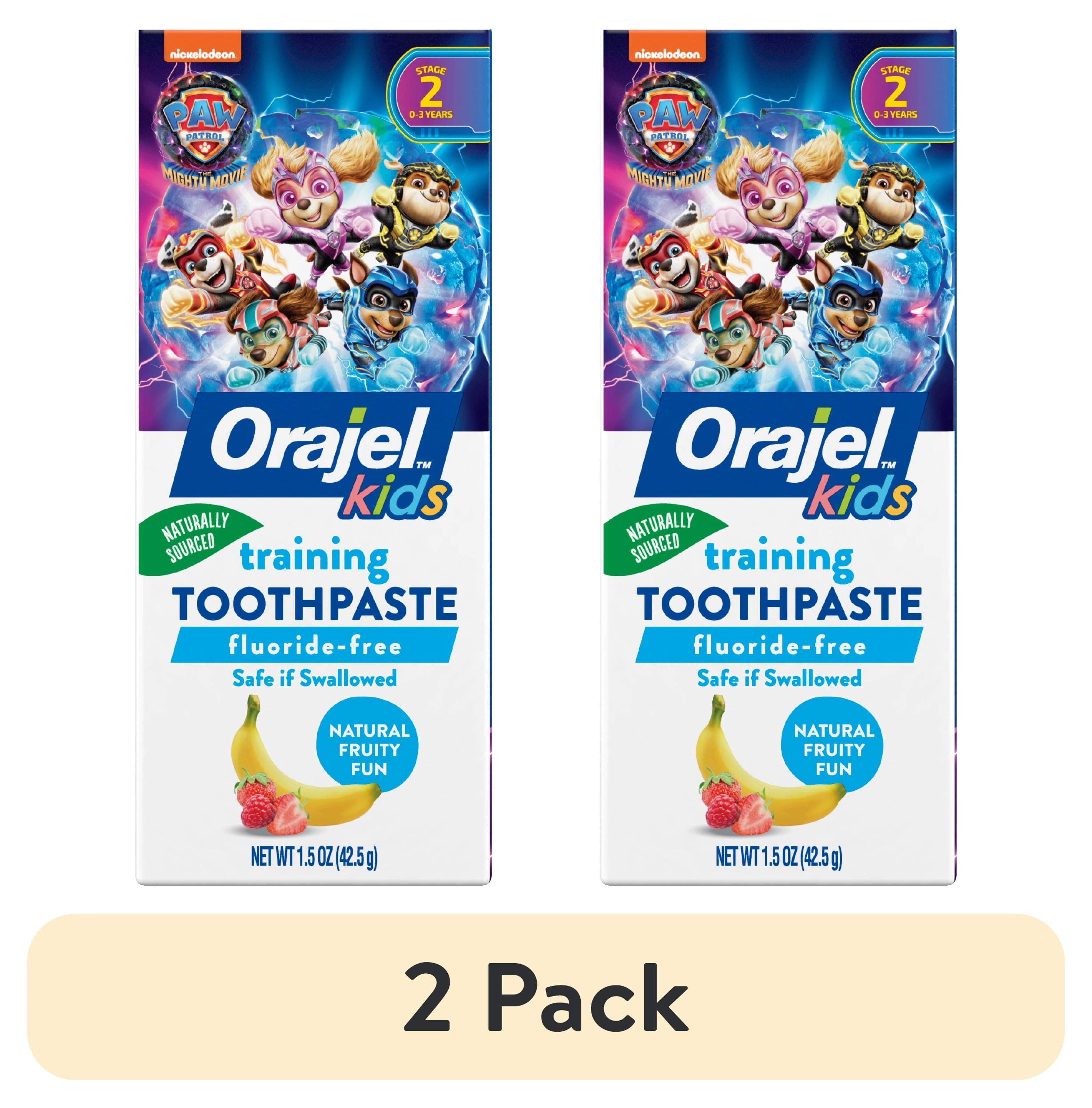 (2 pack) Orajel Kids PAW Patrol Training Toothpaste Fluoride-Free ...
