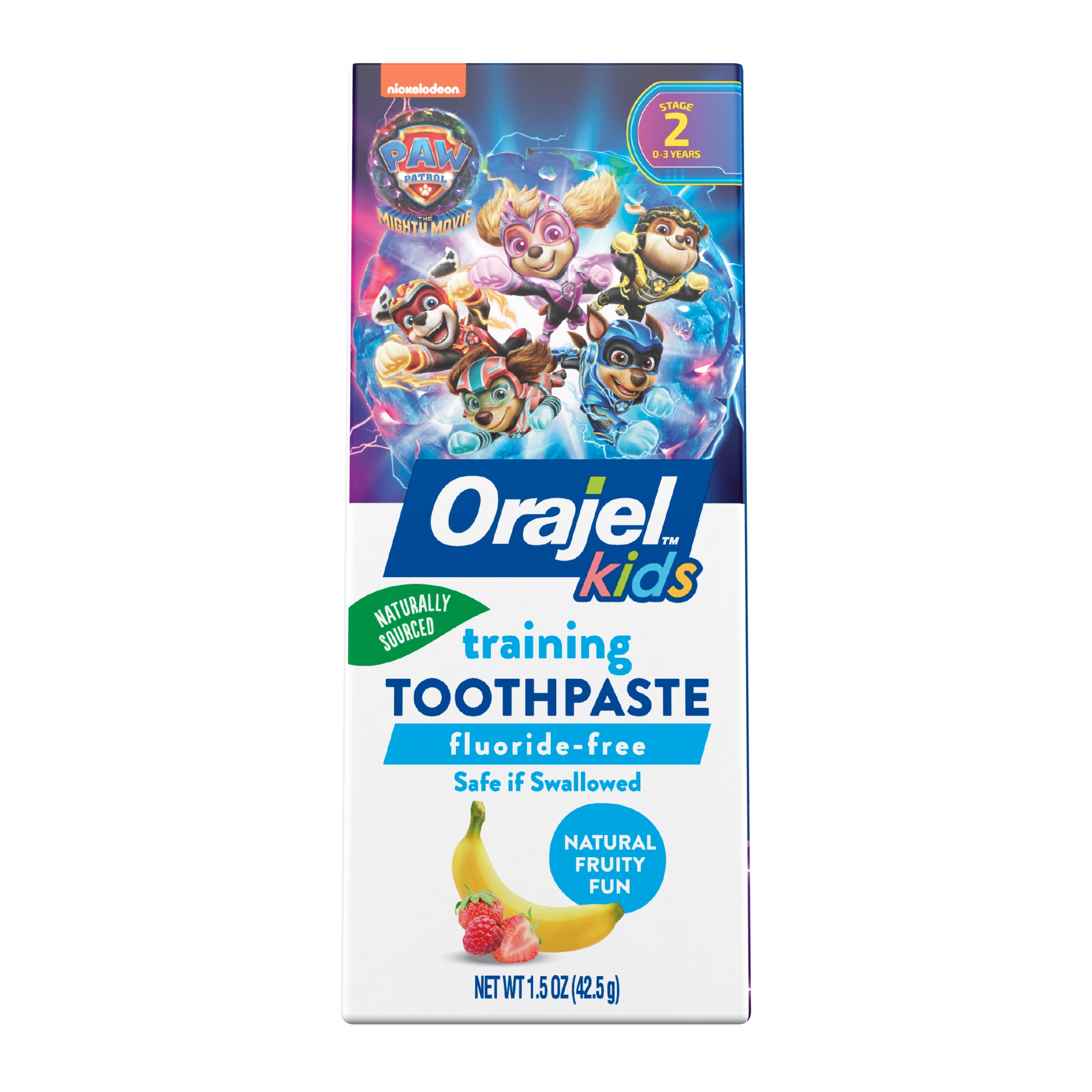 Orajel Kids PAW Patrol Training Toothpaste Fluoride-Free, Natural ...