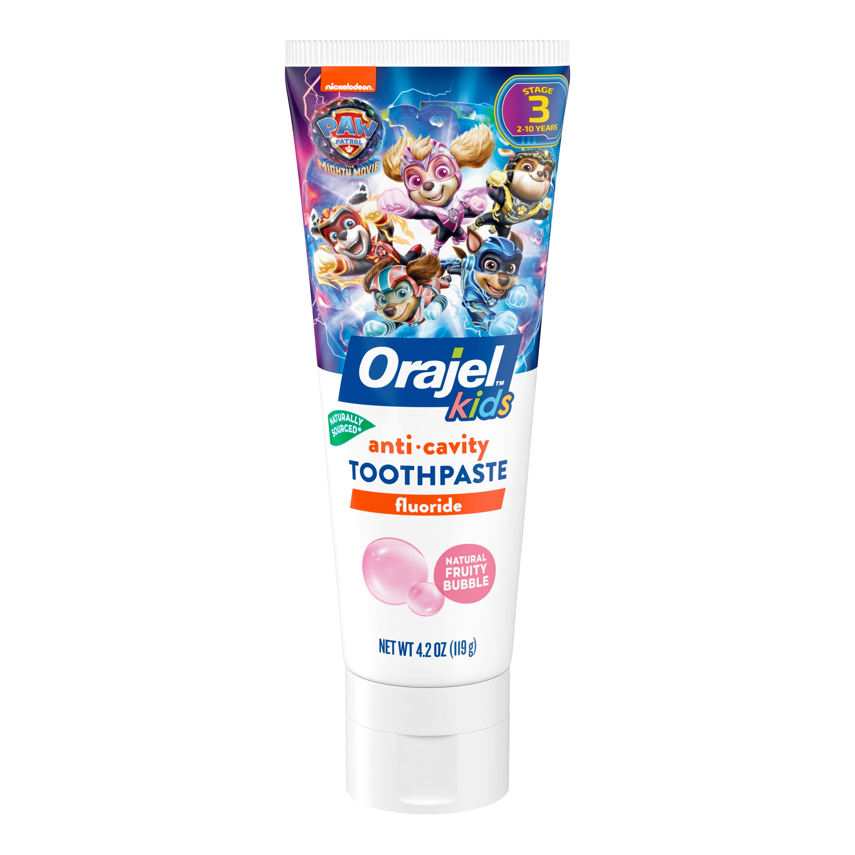 Orajel Kids Paw Patrol Anti-Cavity Fluoride Toothpaste, Natural Fruity ...