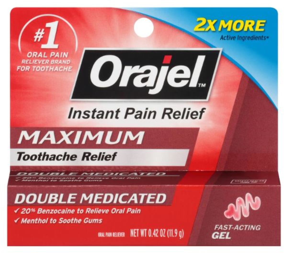 Orajel Maximum Strength Gel 0.42 oz (Pack of 2) - Walmart.com