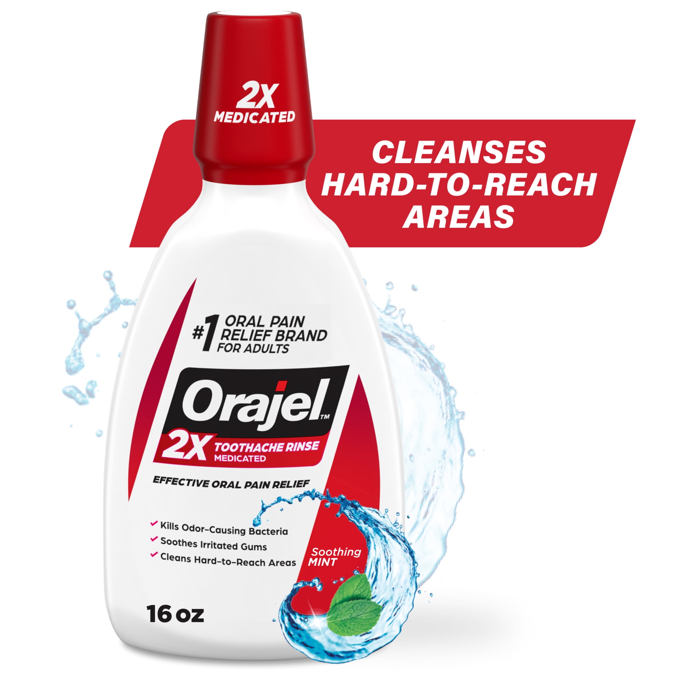 Orajel Analgesic Astringent Rinse Toothache Soothing Mint Rinse 16 Fl Oz