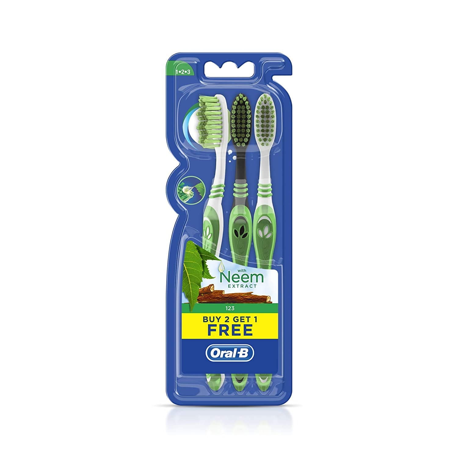Oral- B 1.2.3 Soft Toothbrush With Neem Extract - Walmart.com