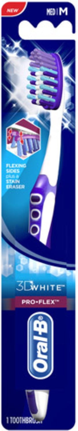 Oral-B 3D White Pro-Flex Toothbrush Medium 1 Each (Pack of 3) - Walmart.com