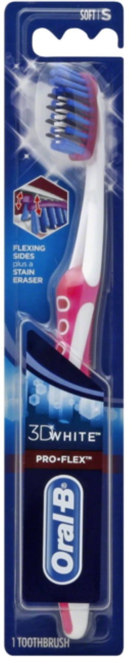 Oral-B 3D White Pro-Flex Toothbrush, Soft, Full Head 1 ea (Pack of 3 ...