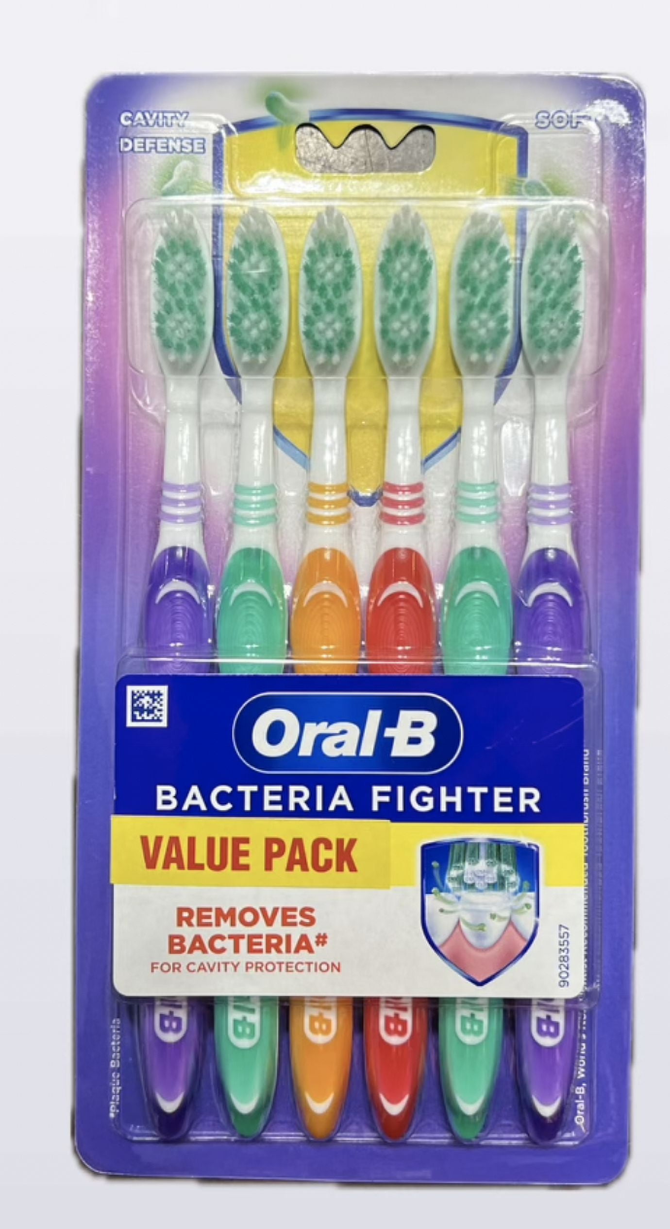 Oral-B Bacteria Fighter Toothbrush, Soft Bristles, Cavity Protection, 6 ...
