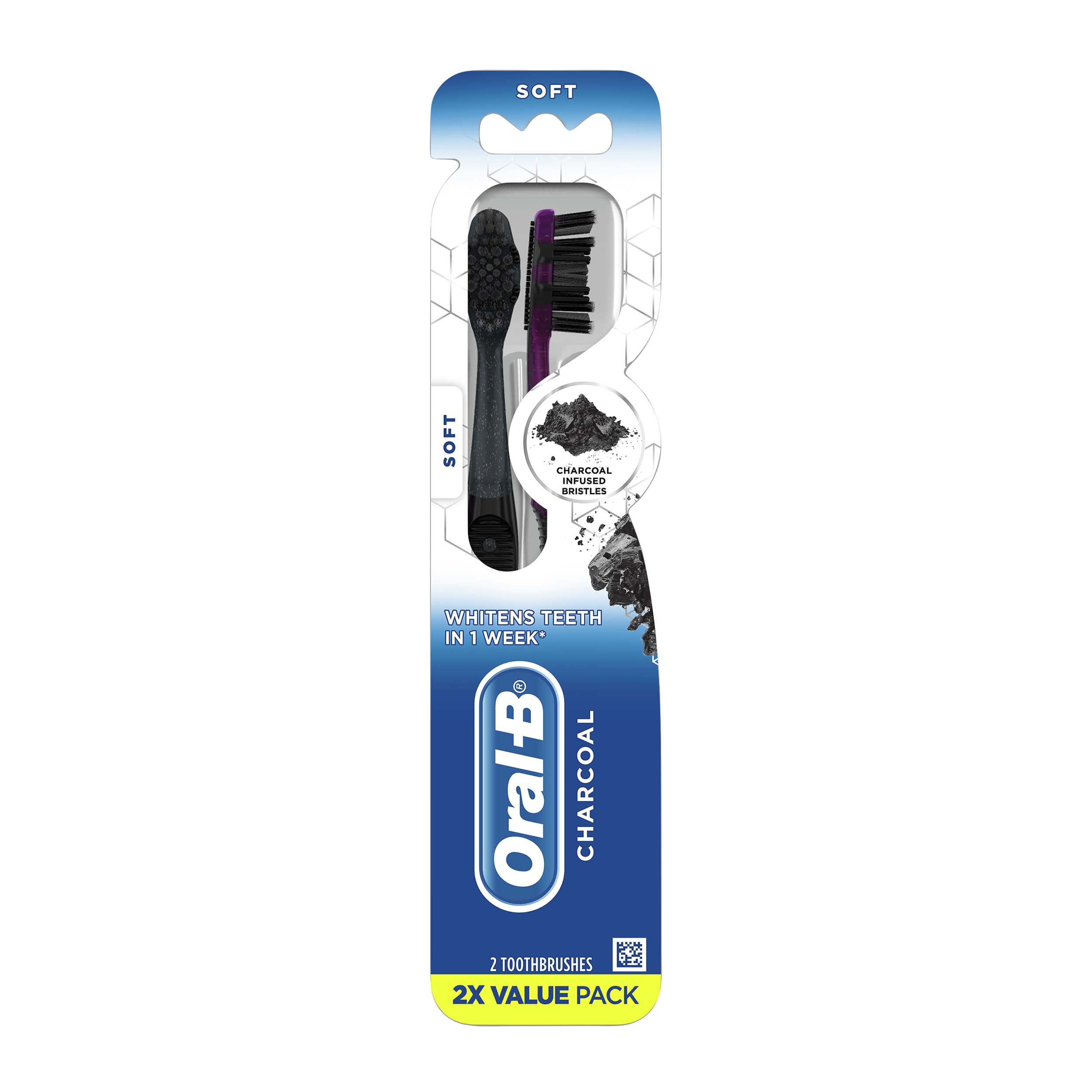 Oral-B Charcoal Toothbrushes Soft - 2 Count - Walmart.com