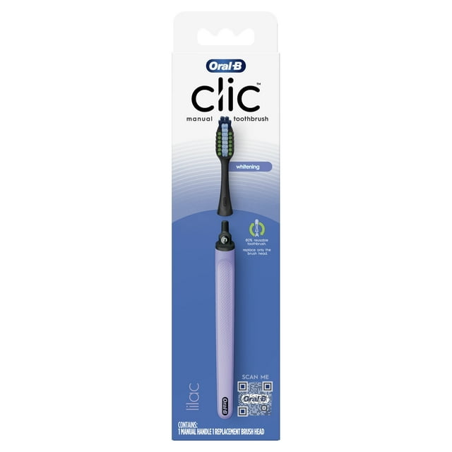 Oral-B Clic Starter Kit Lilac Toothbrush Handle with Soft Brush Head ...