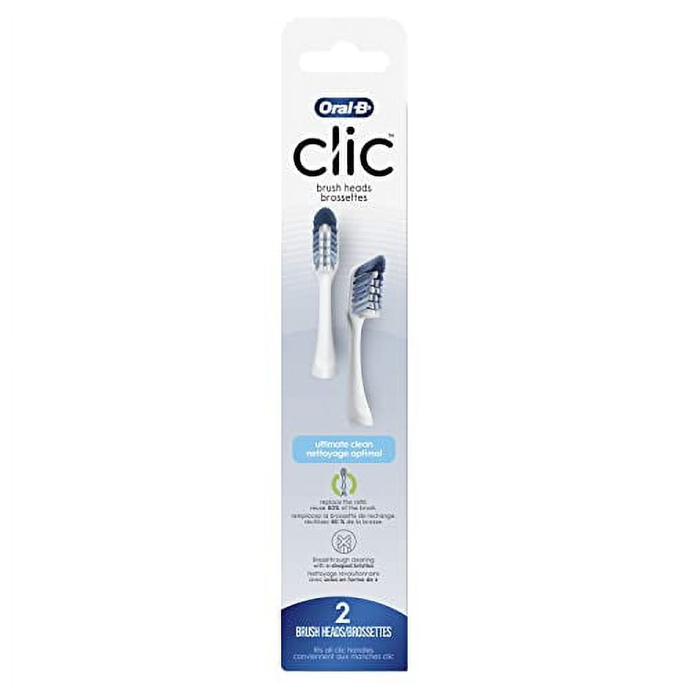 Oral-B Clic Toothbrush Ultimate Clean Replacement Brush Heads, White, 2 ...