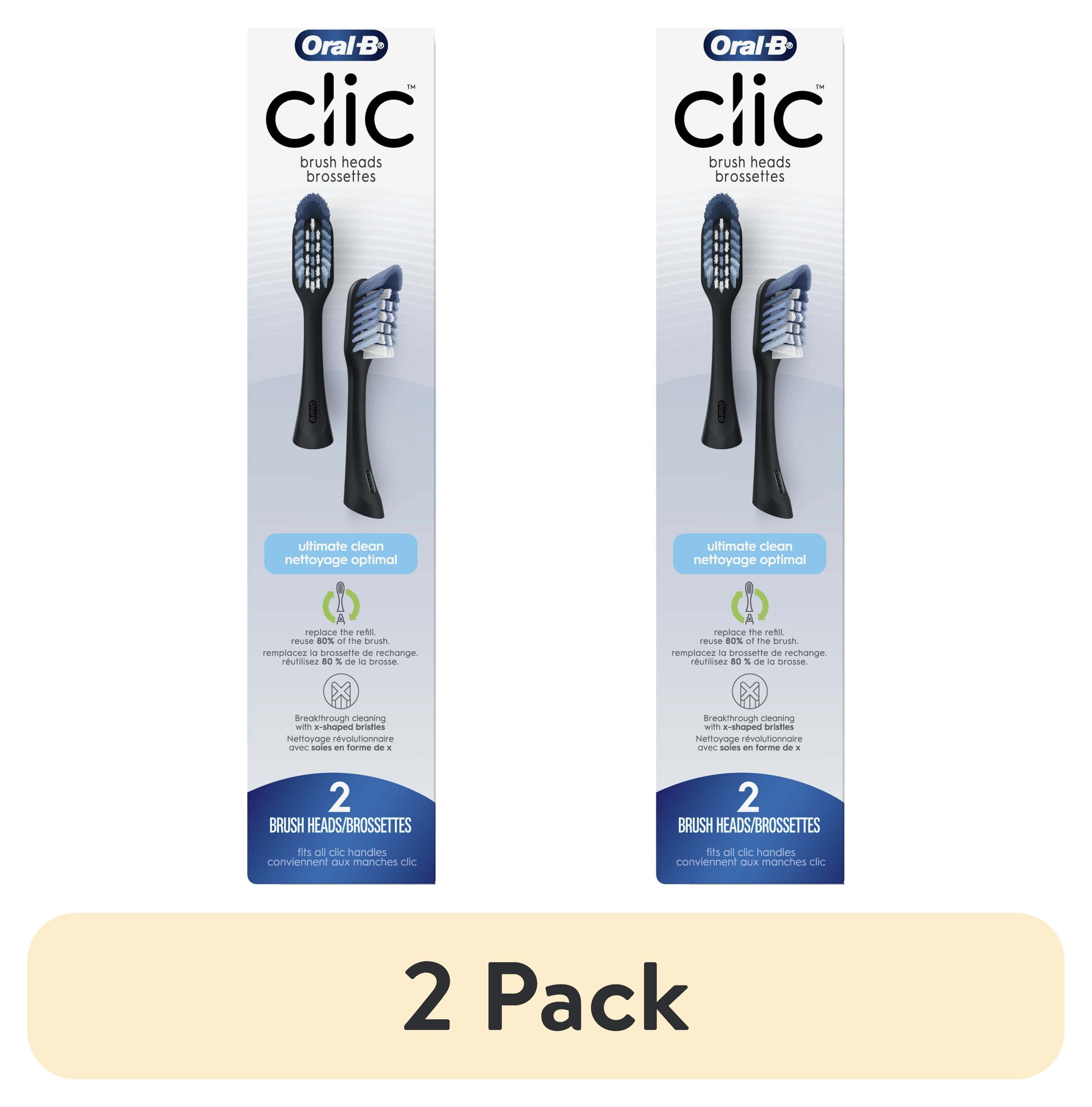 (2 pack) Oral-B Clic Toothbrush Ultimate Clean Replacement Soft Brush ...