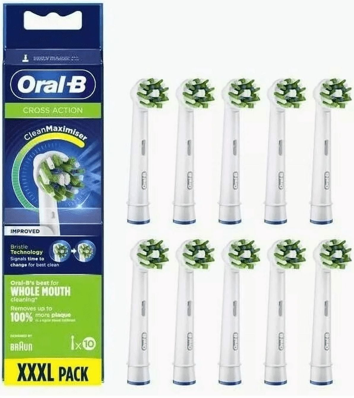 Oral-B Cross Action Electric Toothbrush Head Replacement 10 Pack ...