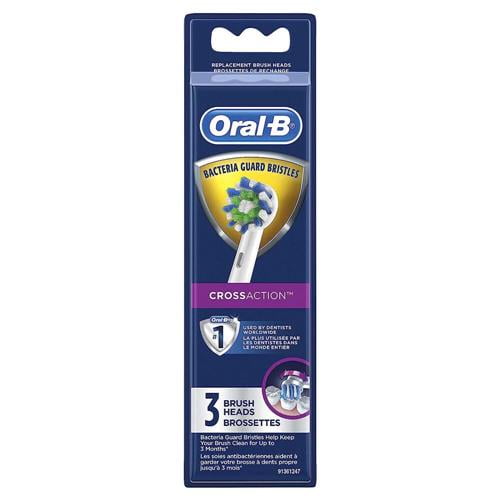 Oral-B Cross Action Electric Toothbrush Replacement Brush Heads, 3ct ...