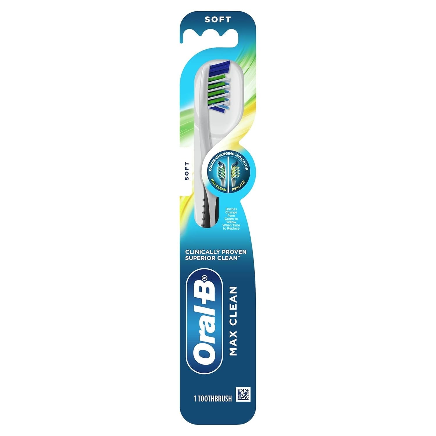 Oral-B Cross Action Toothbrush, Soft Bristles, Max Clean, Color ...