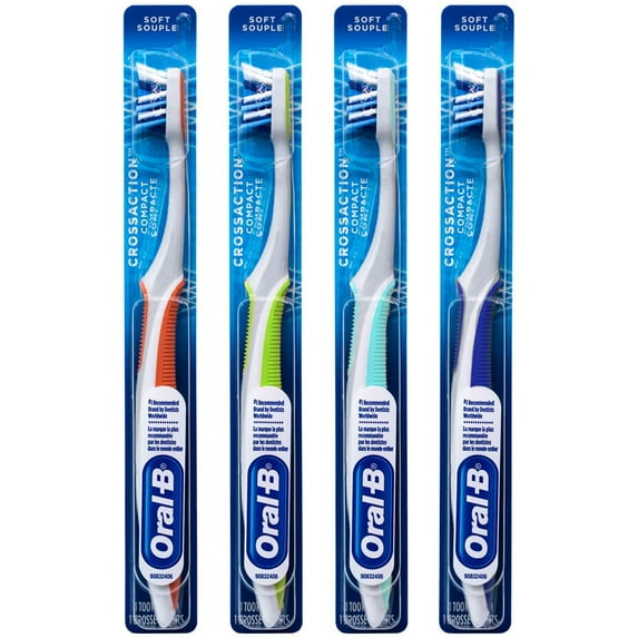 Oral-B CrossAction Compact Toothbrush, Soft Bristles, 100% Better Reach ...