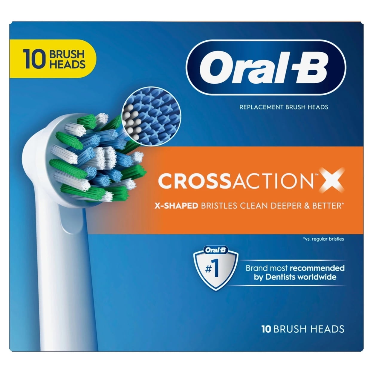 Oral-B CrossAction X Replacement Brush Heads, 10 Count, 16° Angled ...