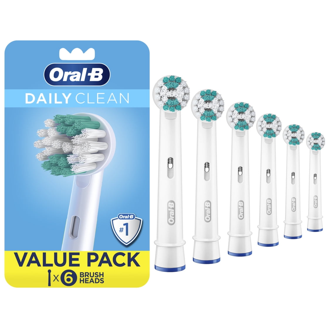 Oral-B Daily Clean Electric Toothbrush Replacement Heads, 6 Count ...