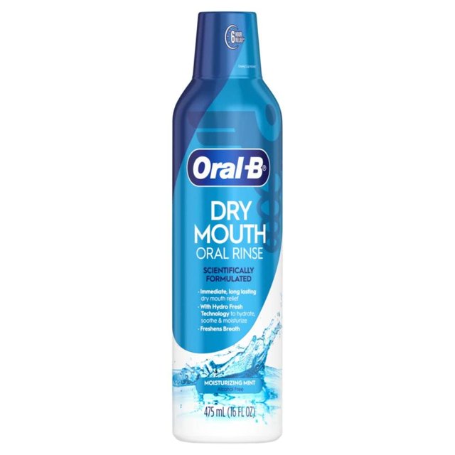 Oral-B Dry Mouth Oral Rinse Mouthwash, Moisturizing Mint, 16 fl oz ...