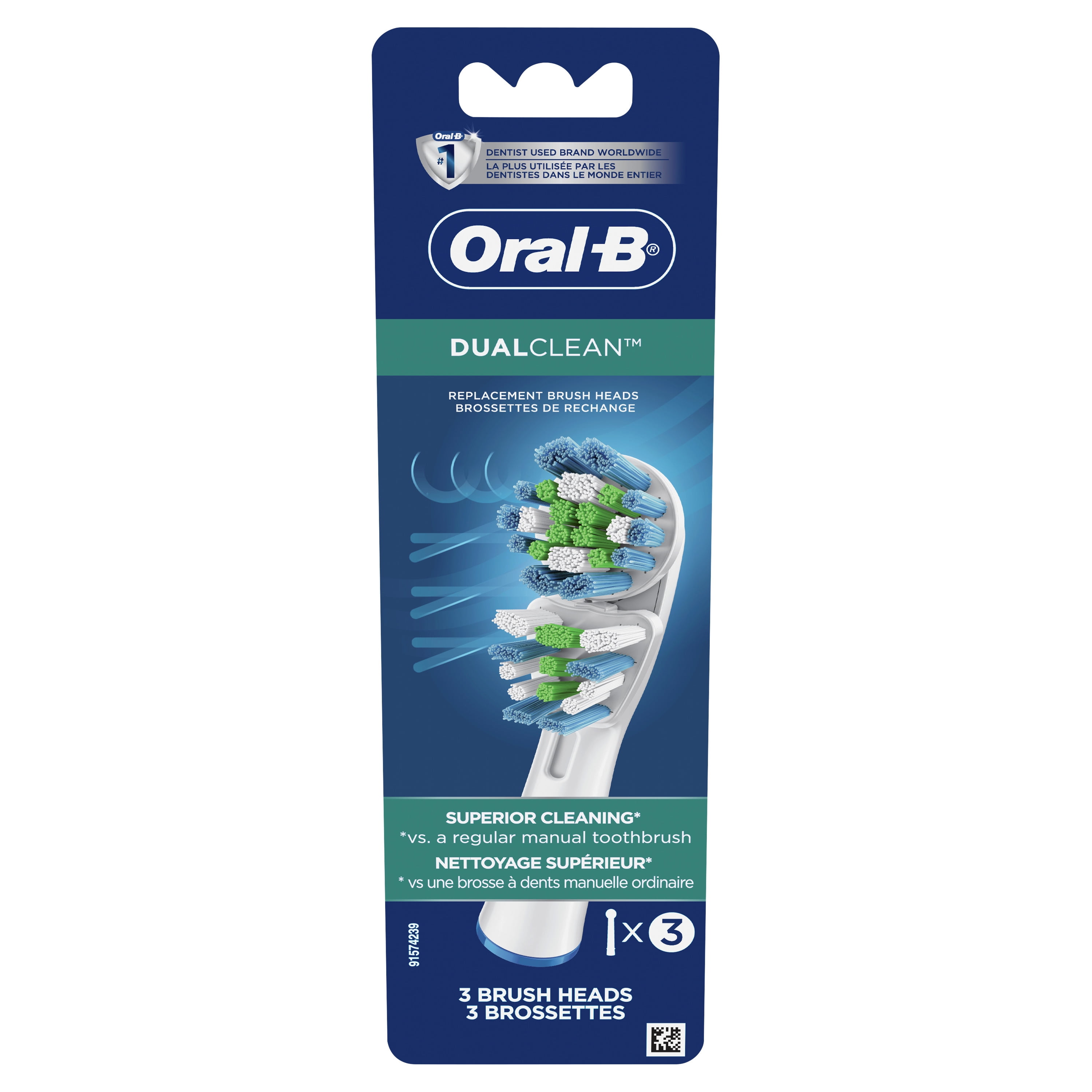 Oral-B Superior Dual Action Replacement Electric Toothbrush Head, 3 ...