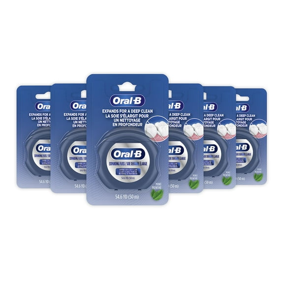 Oral-B Expandable Dental Floss, Mint, Expands for A Deep Clean, (Pack ...