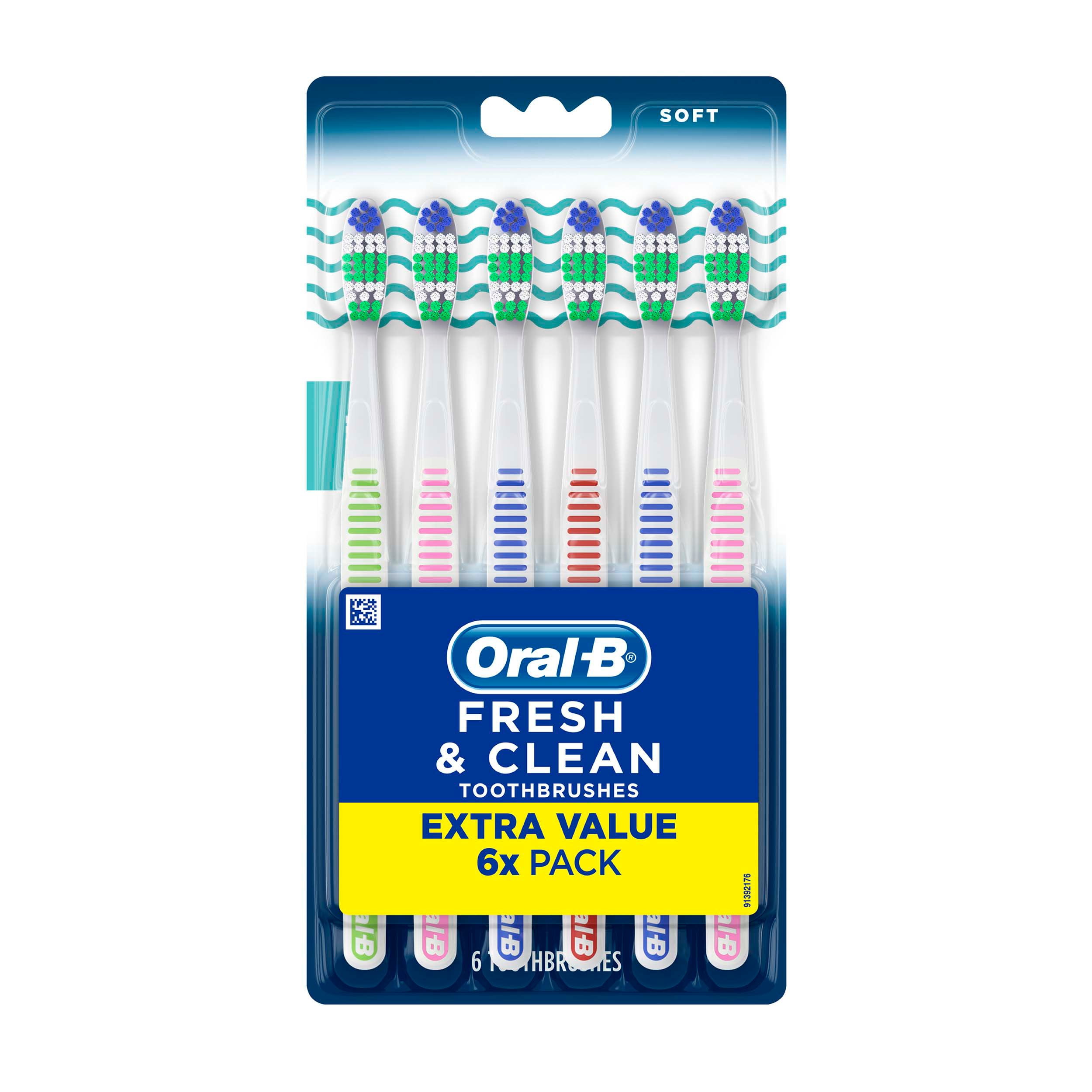 Oral-B Fresh & Clean Toothbrushes - Soft - 6 Pk - Walmart.com