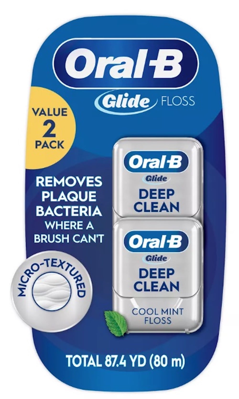 Oral-B Glide Deep Clean Floss, Cool Mint, Removes Plaque Between Teeth ...