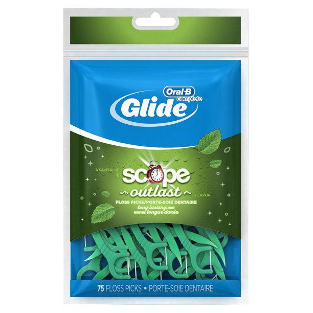 Oral B Glide Floss Picks Plusx 40Mm Outlast - Long Lasting Mint - 75 Ct ...