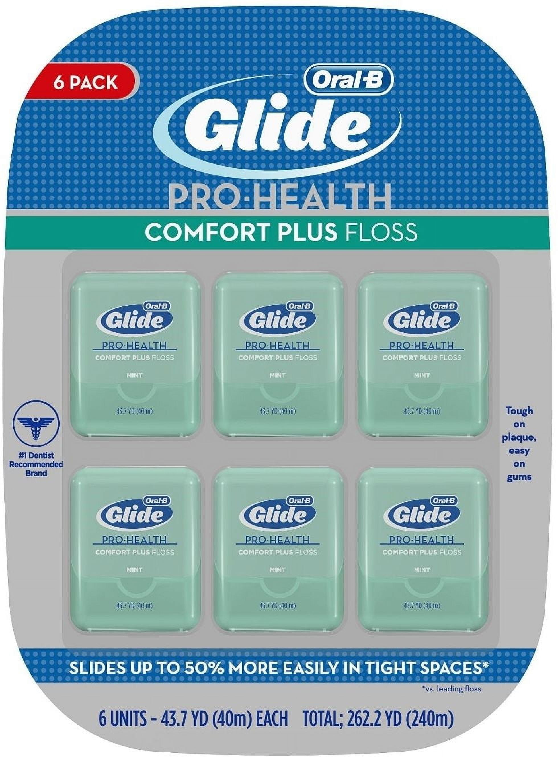 Oral-B Glide Pro-Health Plus Mint Dental Floss - 6 Pack, 43.7 Yard ...