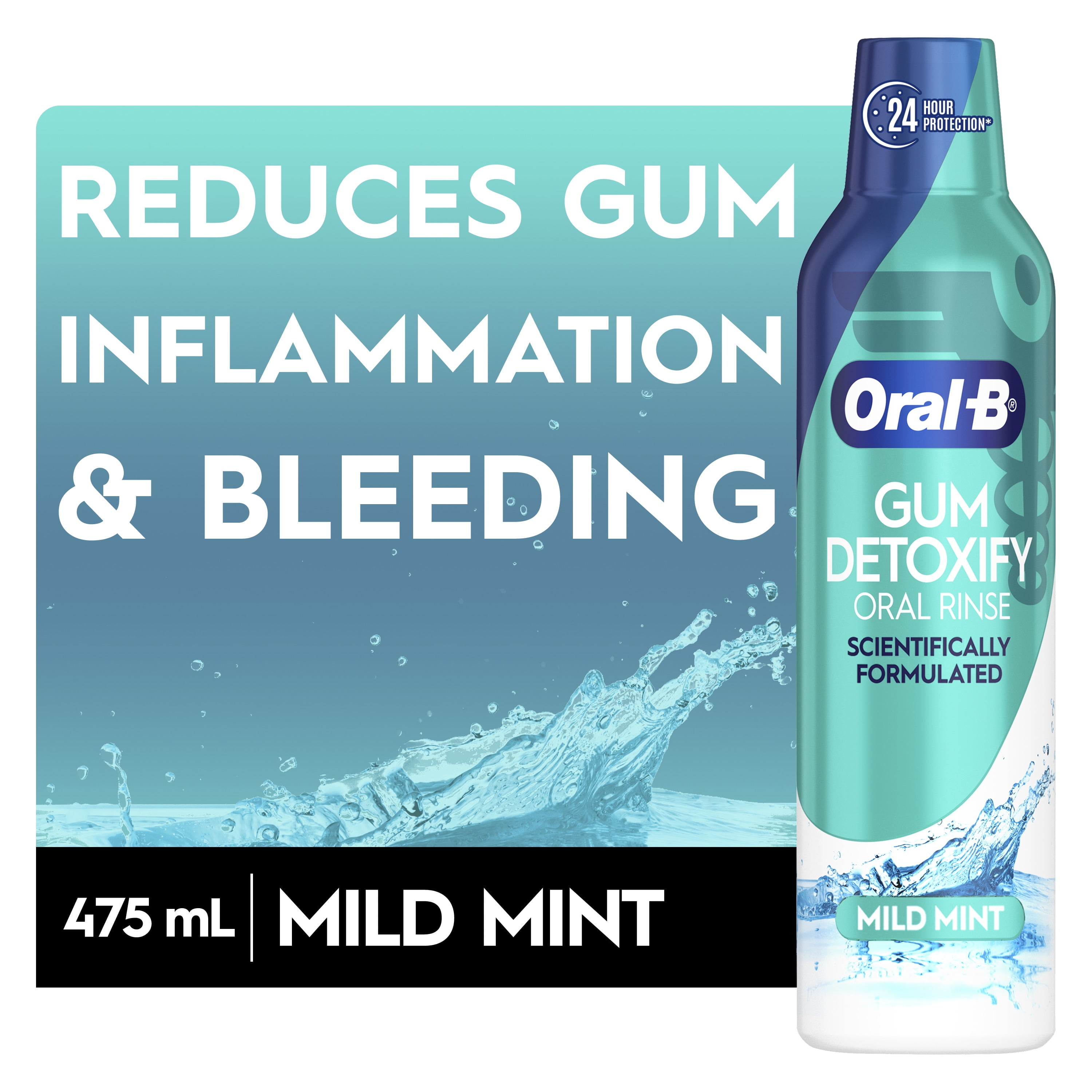 Oral-B Gum Detoxify Mouthwash Oral Rinse, Mild Mint Flavor, 16 fl oz - Walmart.com
