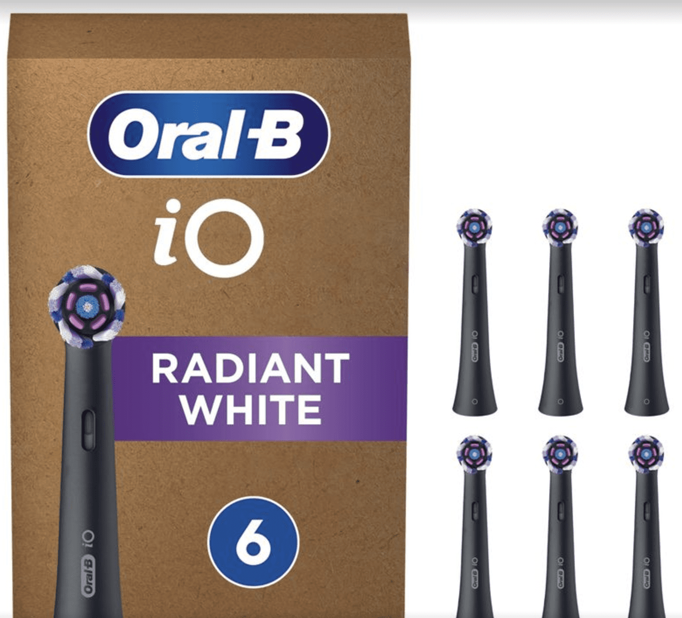 Oral-B IO Radiant White Electric Toothbrush Head, Angled Bristles Deeper Plaque Removal, with ...