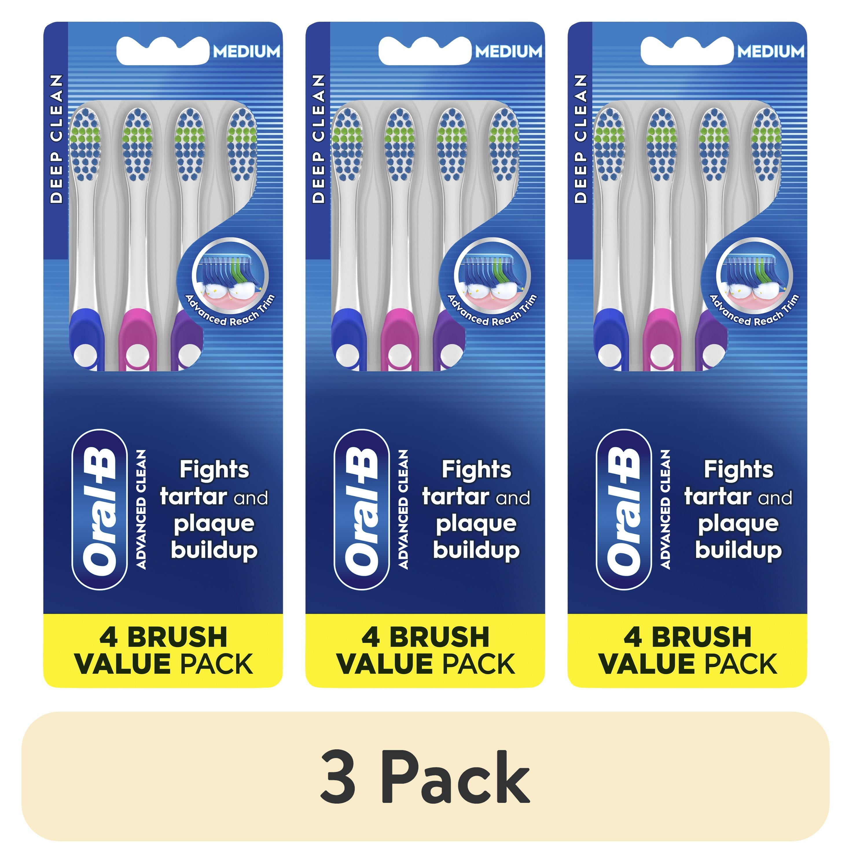 (3 pack) Oral-B Indicator Color Collection Manual Toothbrush, Medium, 4 ...