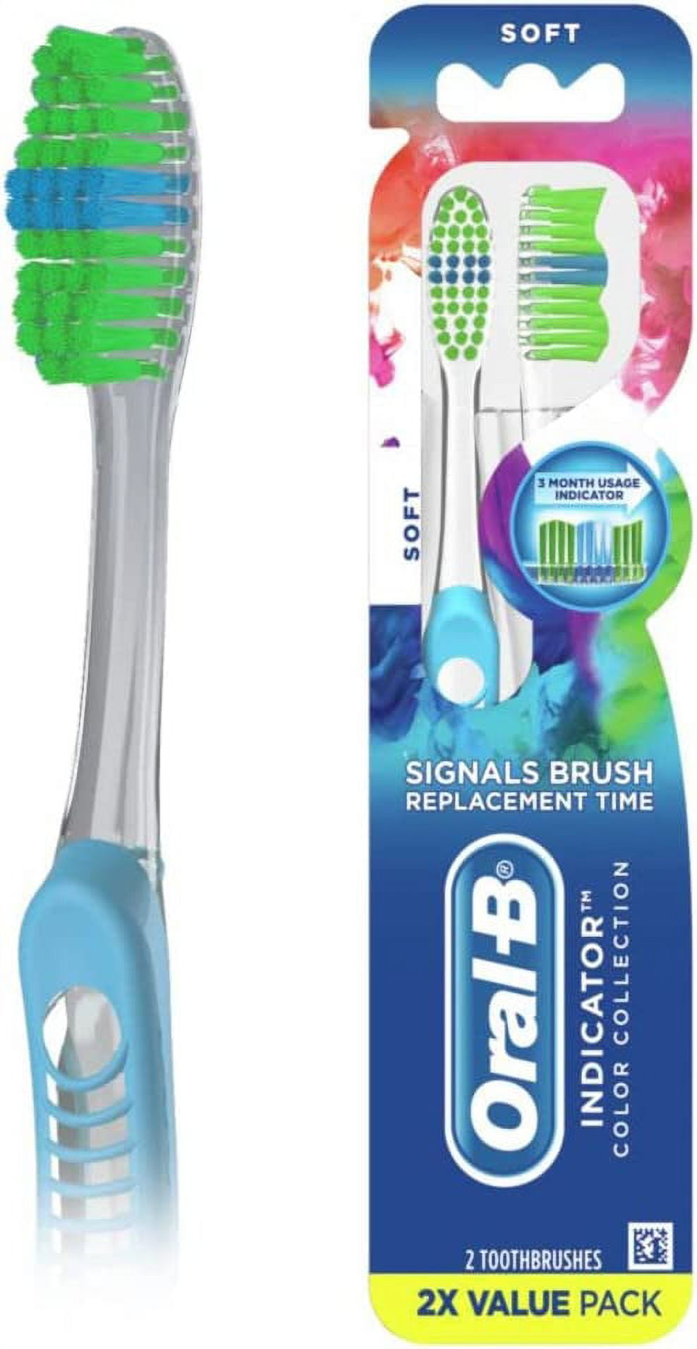 Oral-B Indicator Contour Clean Manual Toothbrushes, Soft Bristles ...