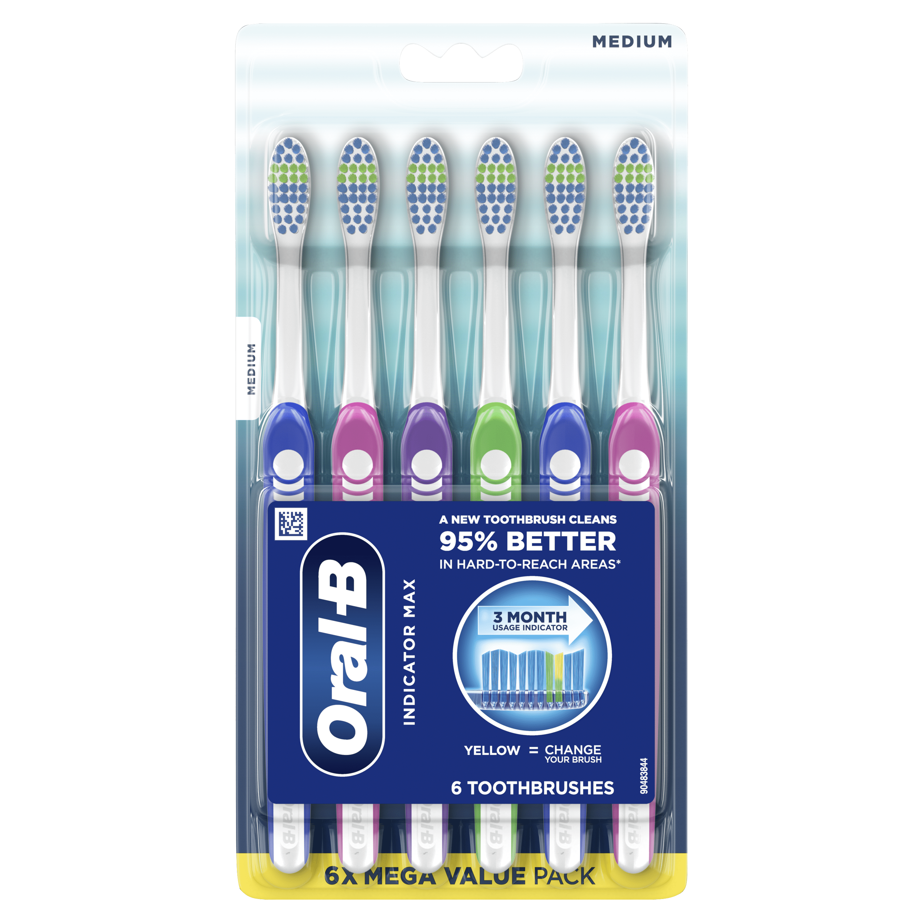 Oral-B Indicator Max Toothbrushes, Indicator Bristles, Medium, 6 ct ...