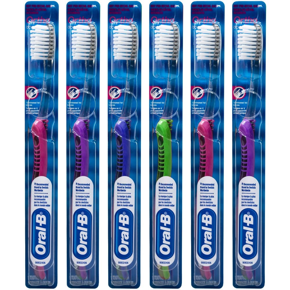 Oral-B Ortho Toothbrush, V-Trimmed Bristles, Ergonomic Grip, Soft for ...