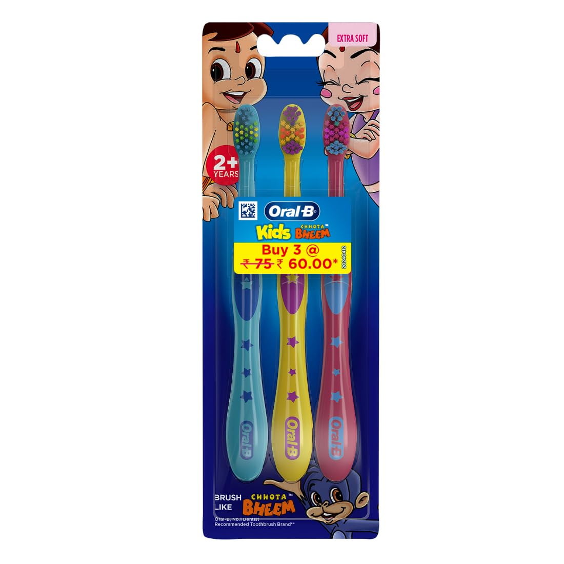 Oral-B Kids Chhota Bheem Manual Toothbrush, Extra Soft Bristles Easy To ...