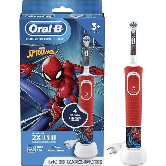 Oral-B Kids Electric Toothbrush Featuring Marvel's Spiderman, for Kids ...