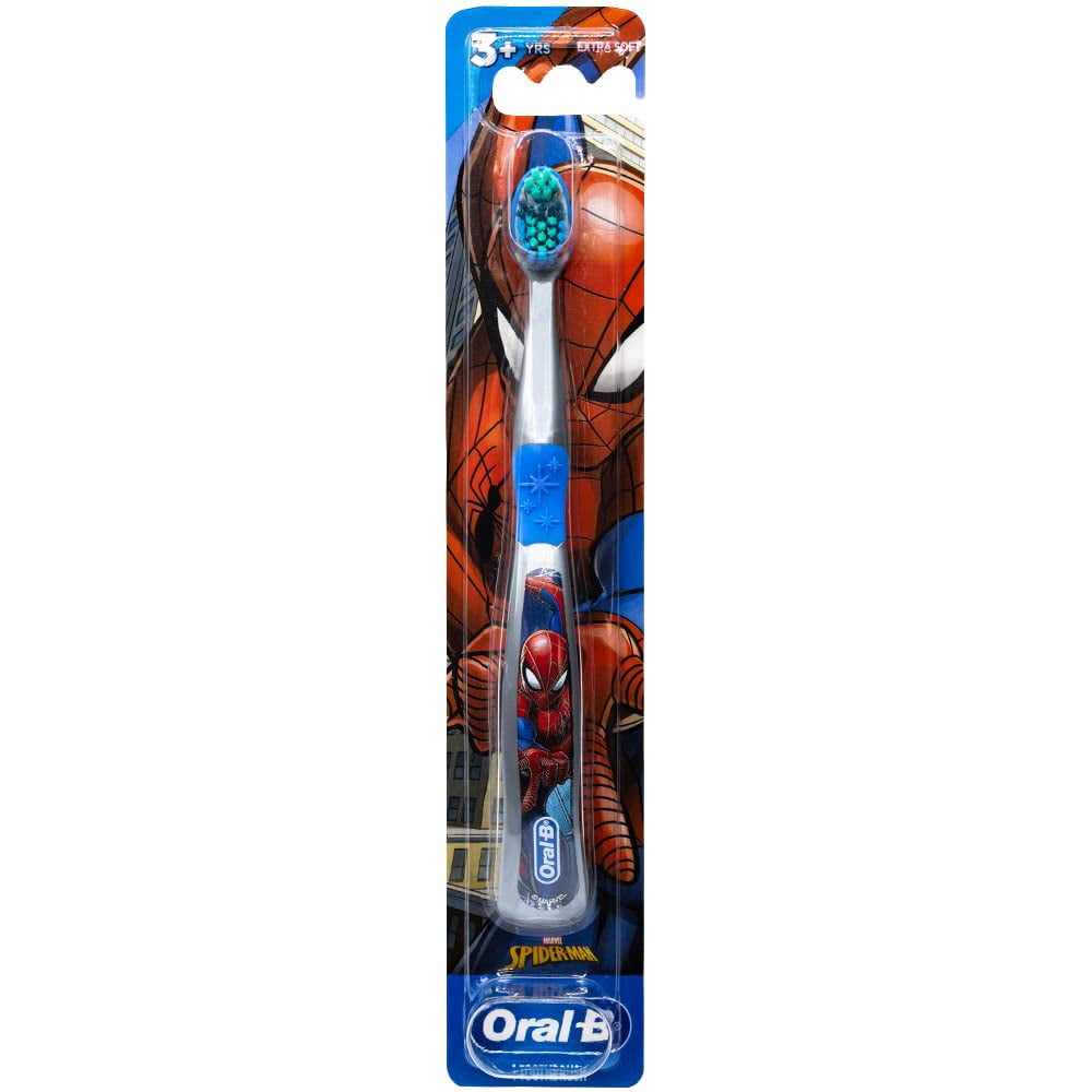 Oral-B Kids Spiderman Toothbrush, 3+ YRS, Extra Soft, Marvel Character ...