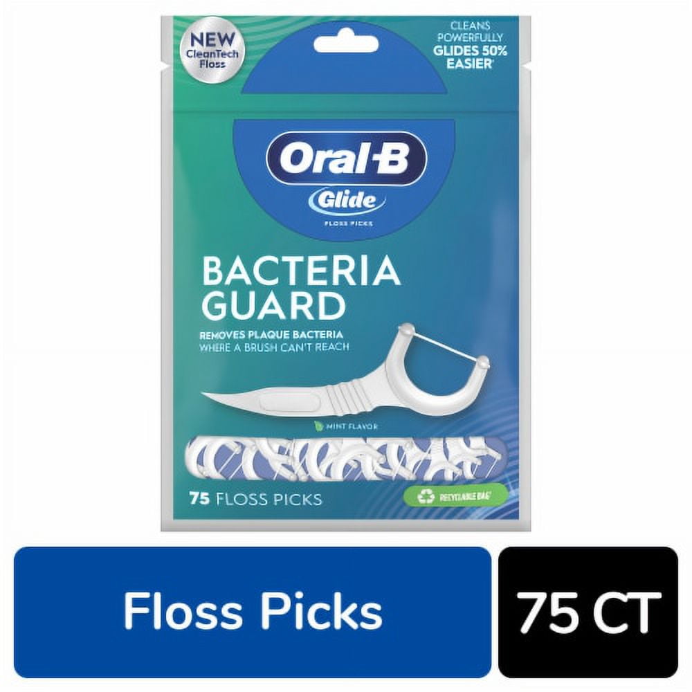 Oral-B Mint Glide Bacteria Guard Dental Floss Picks - Walmart.com
